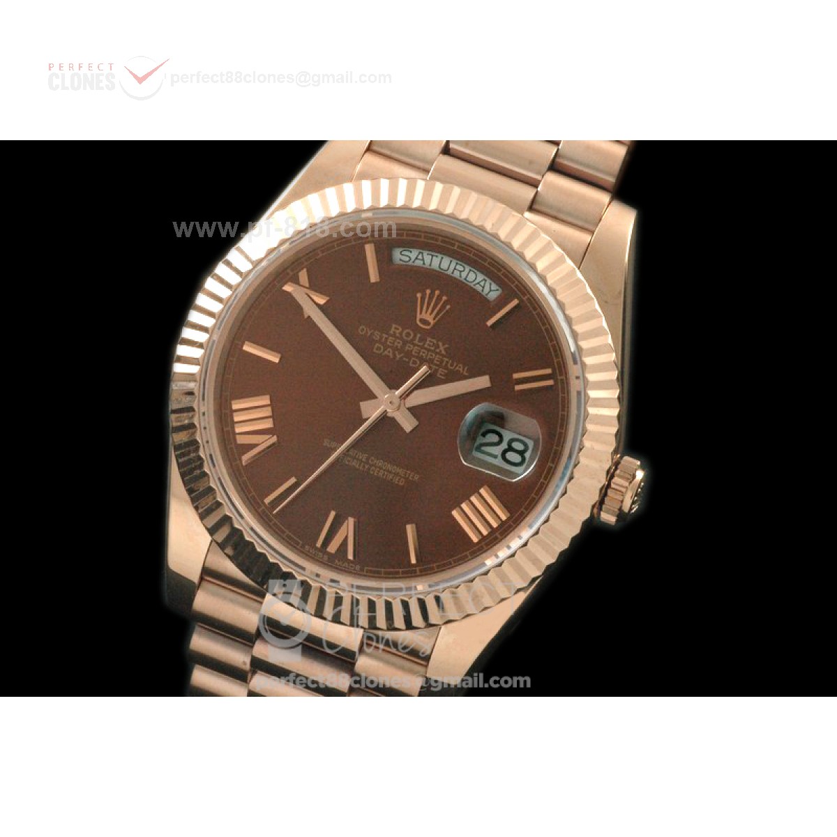 R40DDR10035 228235 SS/SS Brown Roman Swiss 2836 - Daydate 40mm - Rolex ...
