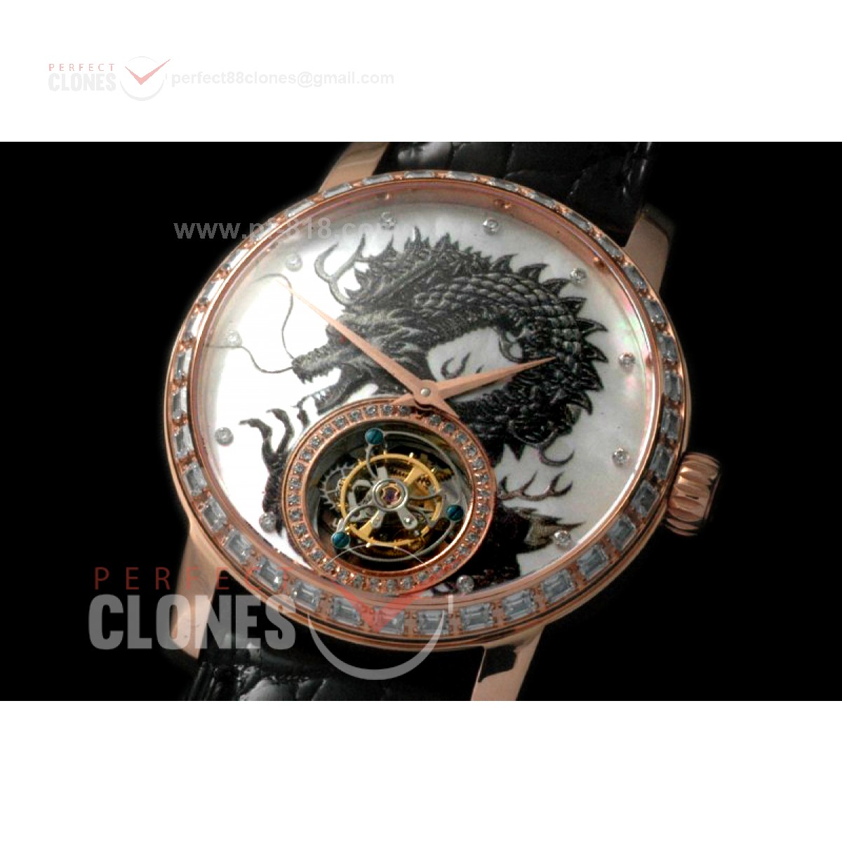 VC00002 Traditionelle Tourbillon Dragon RG/LE White Fly Man Tourbillon