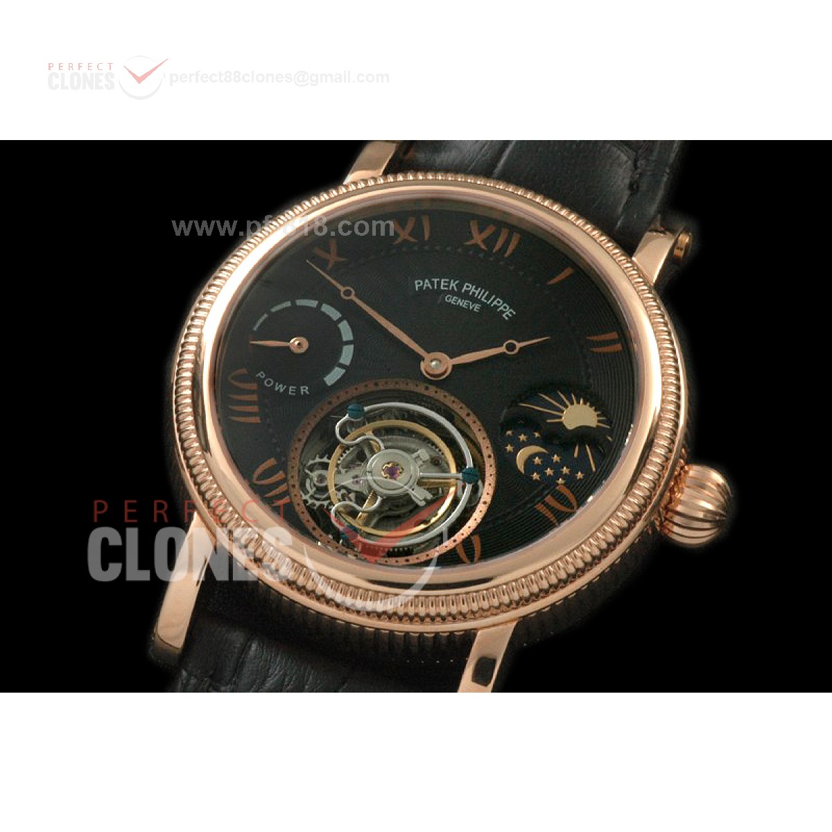 PP-CTM-068 Classic Tourbillon Sun-Moon phase/PR RG/LE Black Funky Roman ...