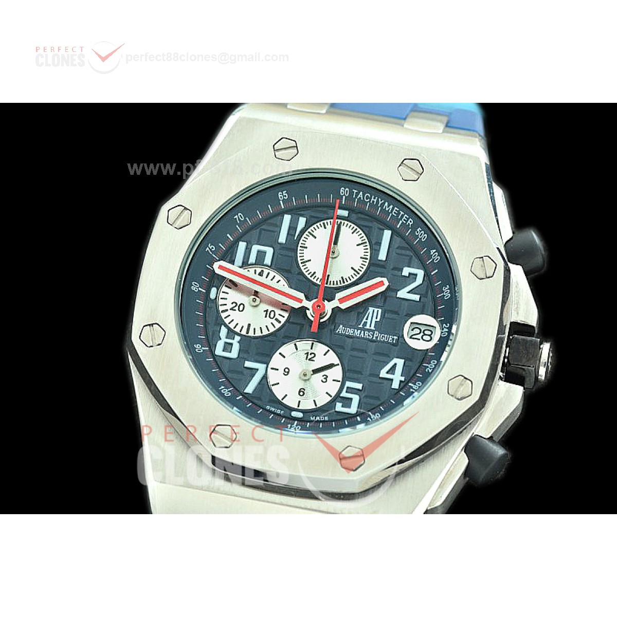 AP26400-908R Royal Oak Offshore Chronograph 26400 SS/RU Blue/White ...