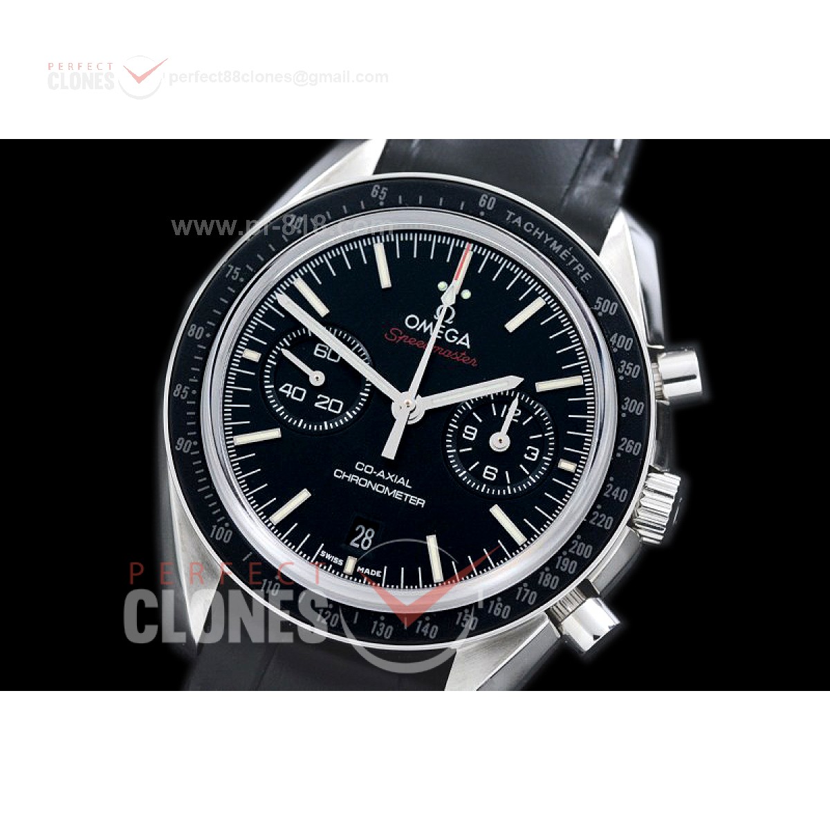 OMSP00712L Speedmaster SS/LE Black A-7750 Mod to Calibre 9300 Functions