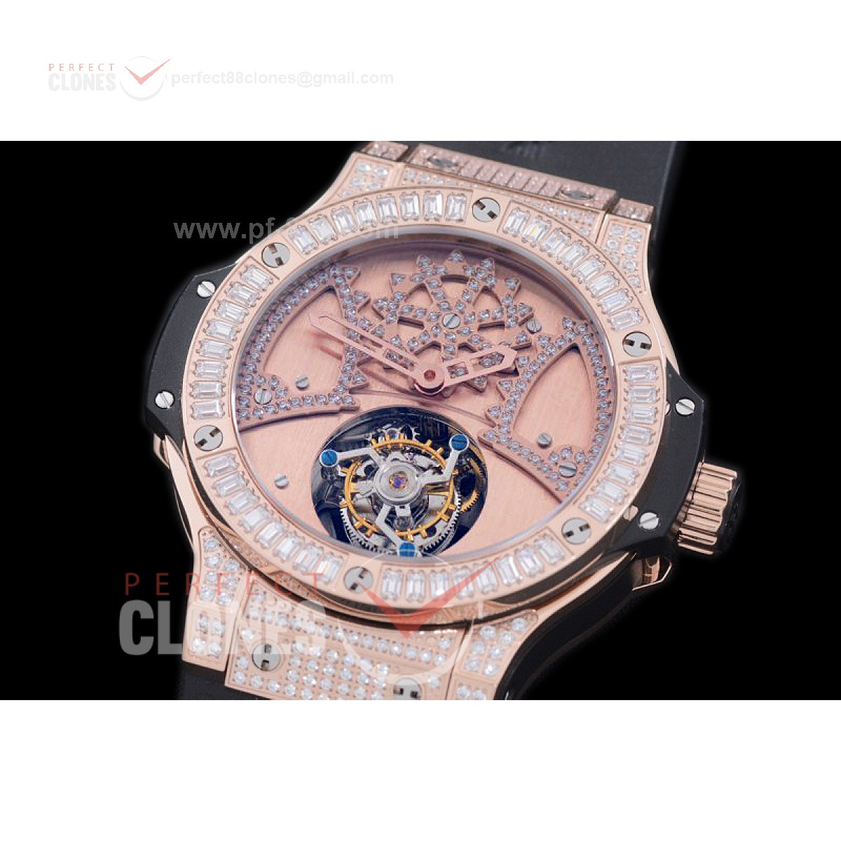 HBT01023D2 Big Bang Tourbillon RG/Diam/RU Rose Gold Flying Tourbillon