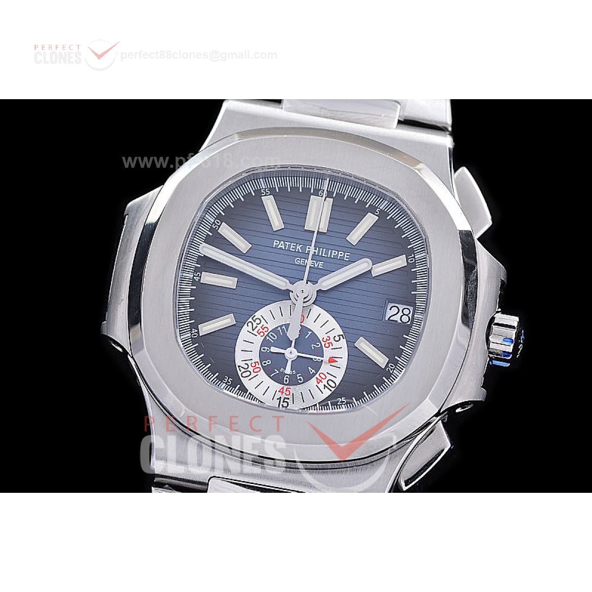 PP-5980-103S PPF Nautilus 5980 Chronograph SS/SS Blue Sticks Asian ...