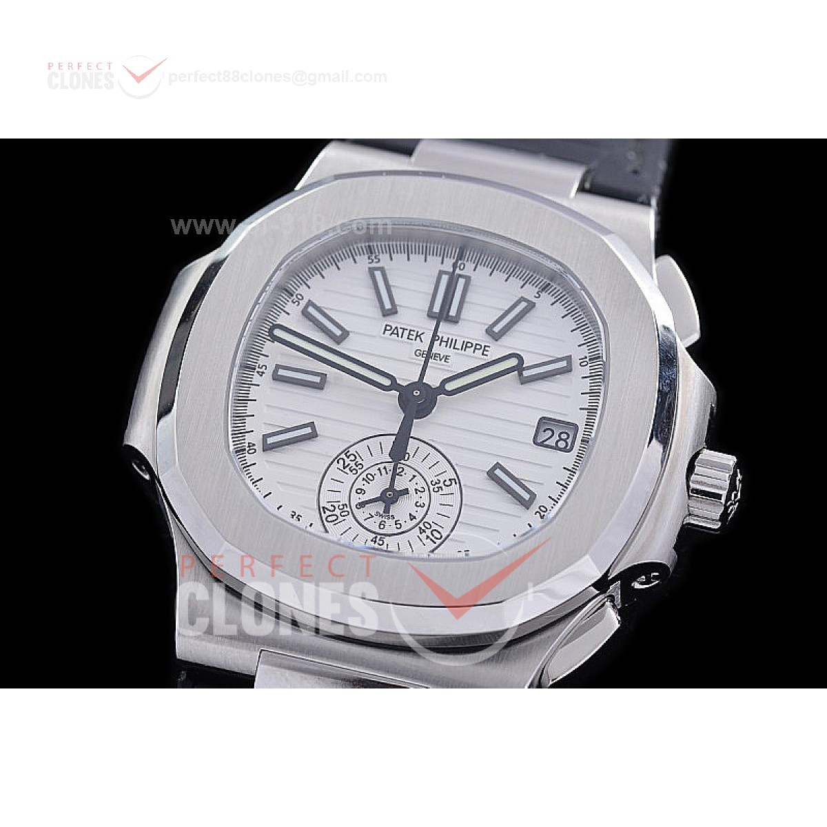 PP-5980-101L PPF Nautilus 5980 Chronograph SS/LE White Asian Clone ...