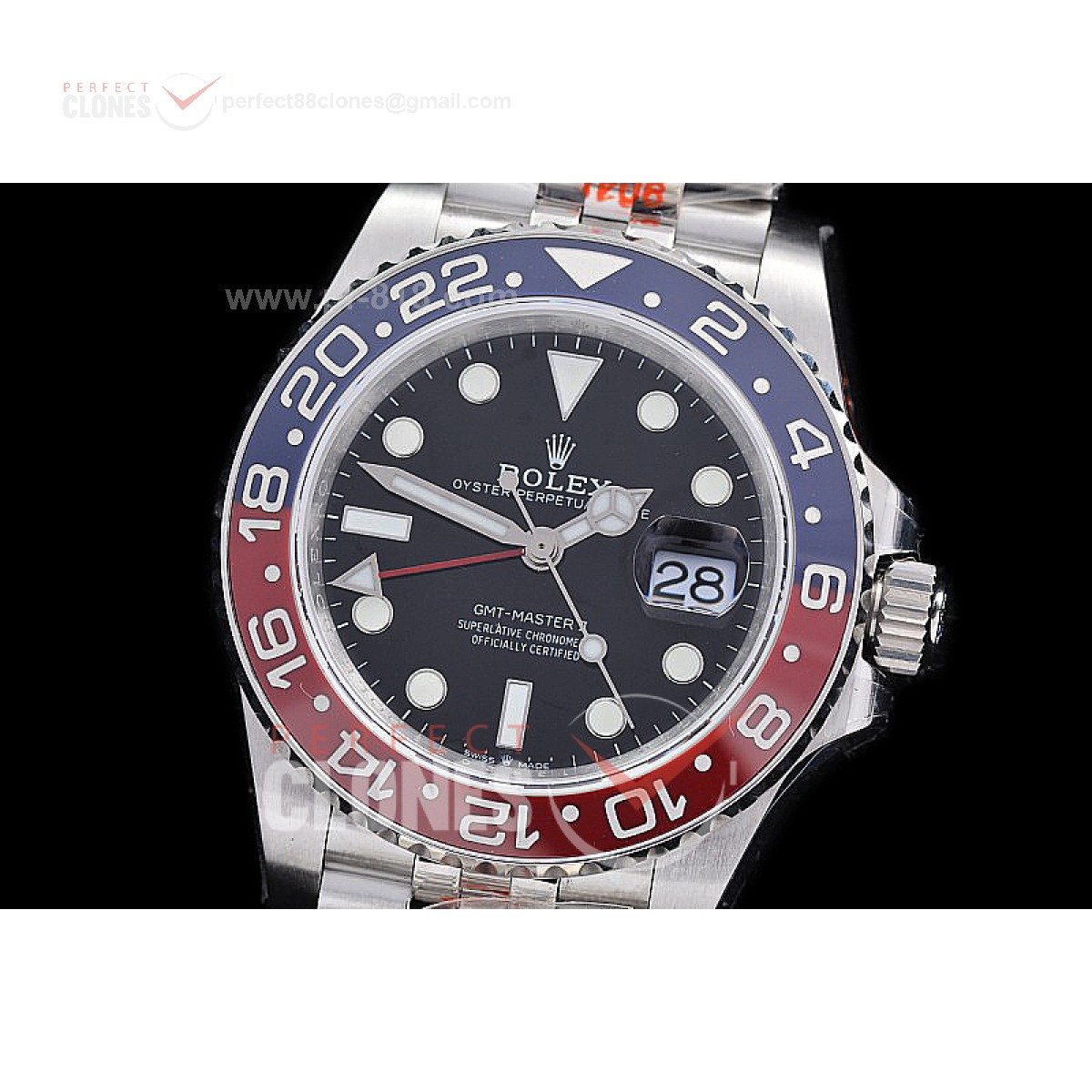 0 0 0 0 0 RLGS00923J GMF V6 904L Steel GMT 126710BLRO Pepsi SS/SS ...