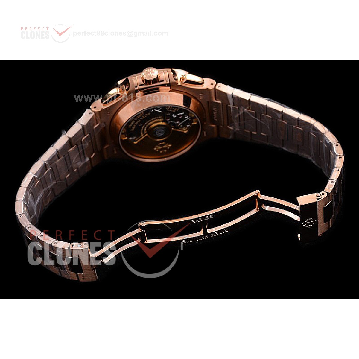 PP-5980-126S PPF Nautilus 5980 Chronograph RG/RG Black Asian Clone ...