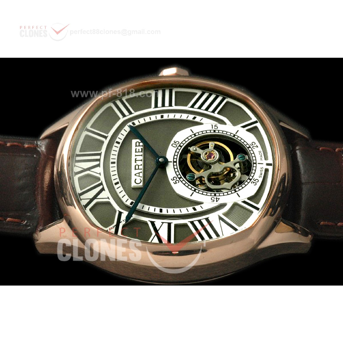CARDR-1087 Drive de Cartier Tourbillon RG/LE Grey Flying Man Tourbillon