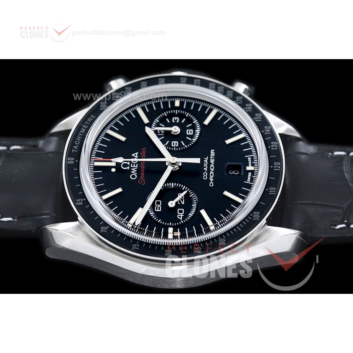 OMSP00712L Speedmaster SS/LE Black A-7750 Mod to Calibre 9300 Functions