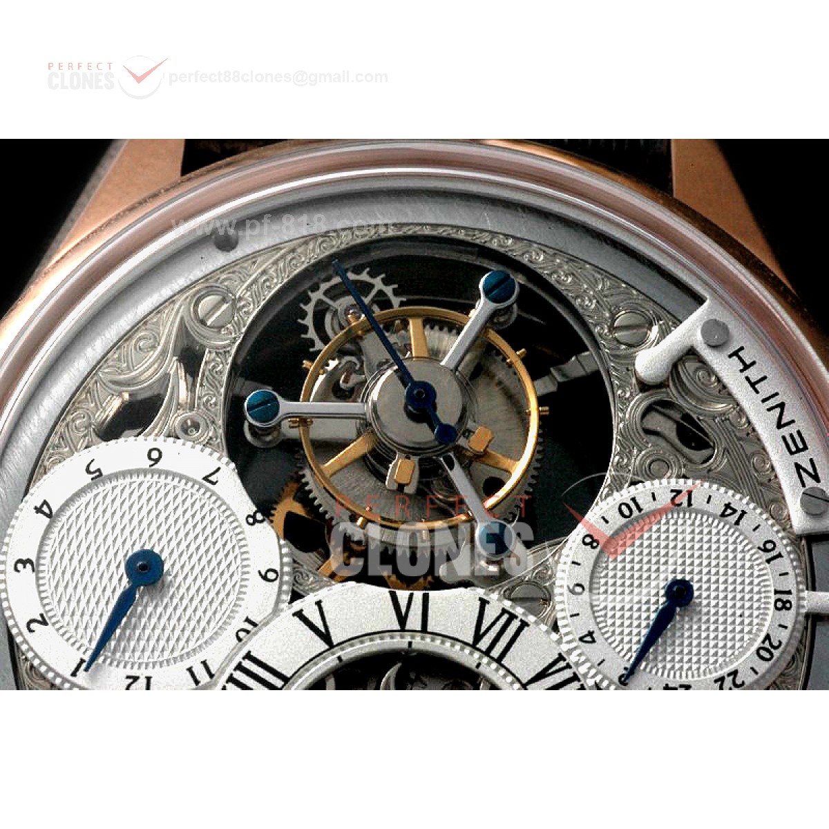 ZN00097 EP Calender Skeleton Tourbillon RG/LE White Flying Tourbillon ...
