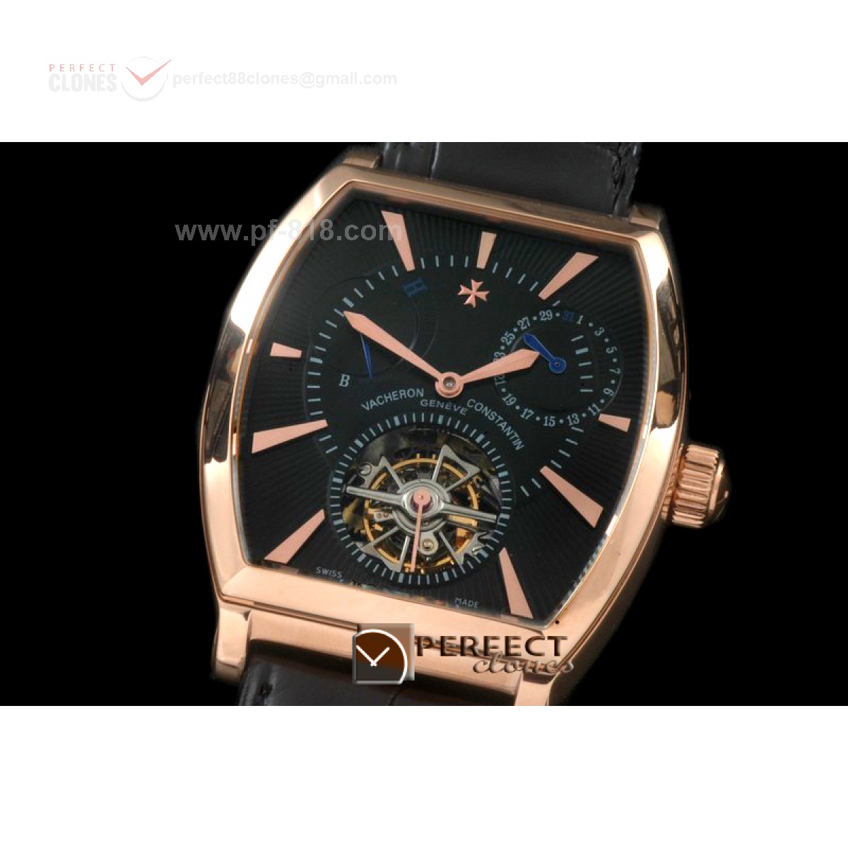 VCM00057 Malte Tourbillon RG/LE Black Flying Tourbillon