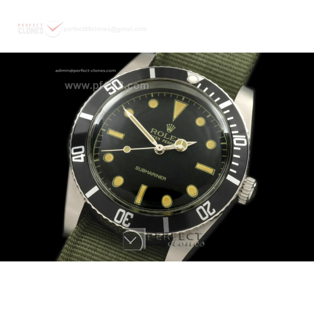 RLSV10023 Vintage 50s James Bond Sub 6205 SS/Nato Blk A-2836 - Vintages ...