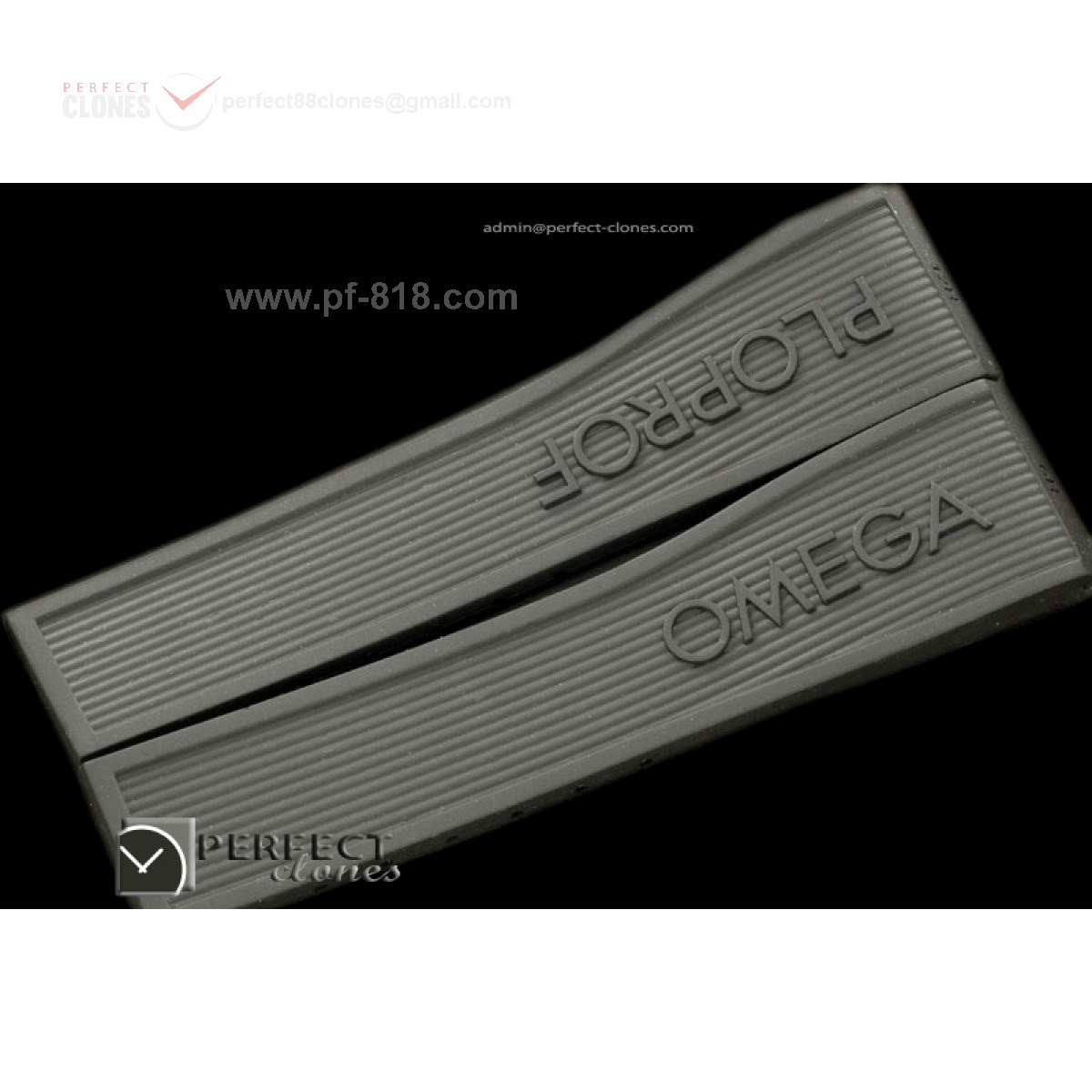 OMRU01001 Rubber Strap for Omega Ploprof - Black