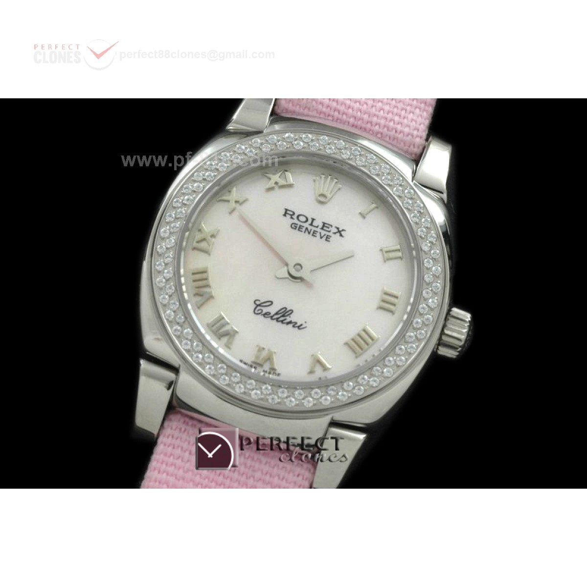 RLCM00104D Ladies Mini Cellini SS/LE MOP Pink Roman Swiss Quartz