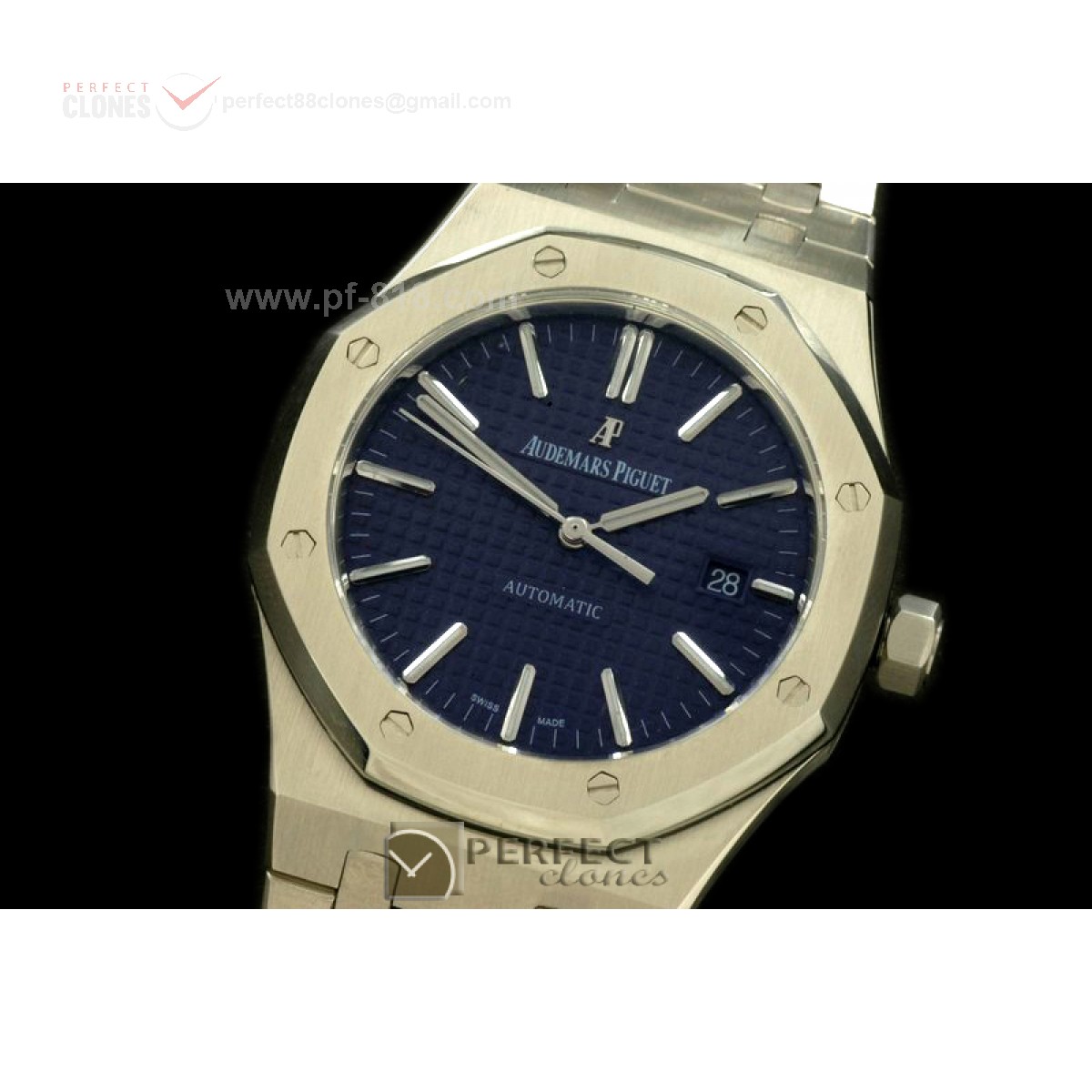 AP15400-103 Royal Oak 15400 SS/SS Blue Swiss 2824 - Swiss Eta 2824 ...
