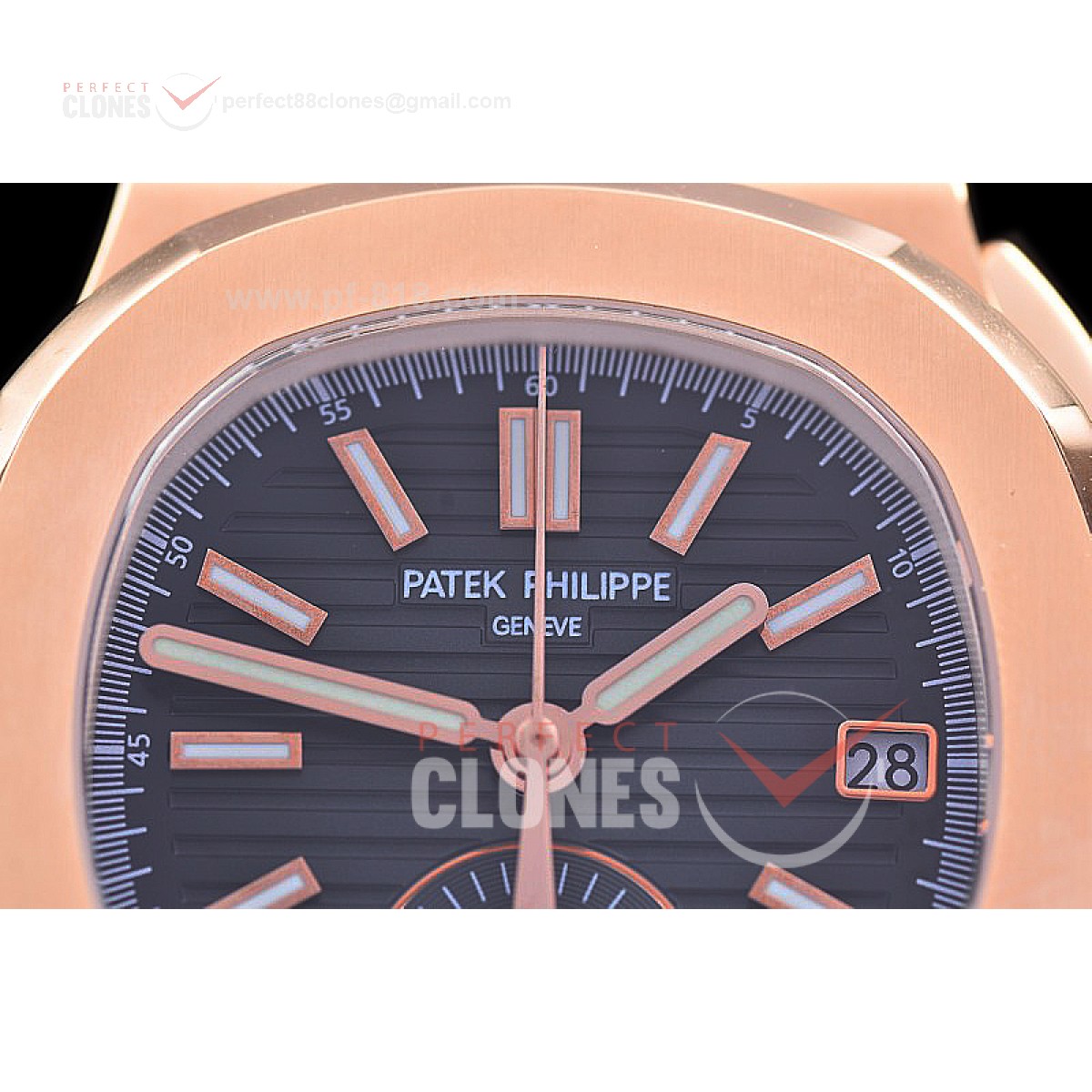 PP-5980-126S PPF Nautilus 5980 Chronograph RG/RG Black Asian Clone ...