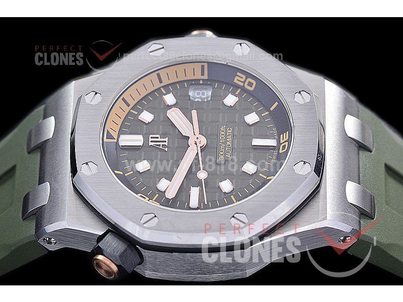 AP-15720-101 ZF Royal Oak Offshore Diver 15720ST SS/RU Green Asian ...