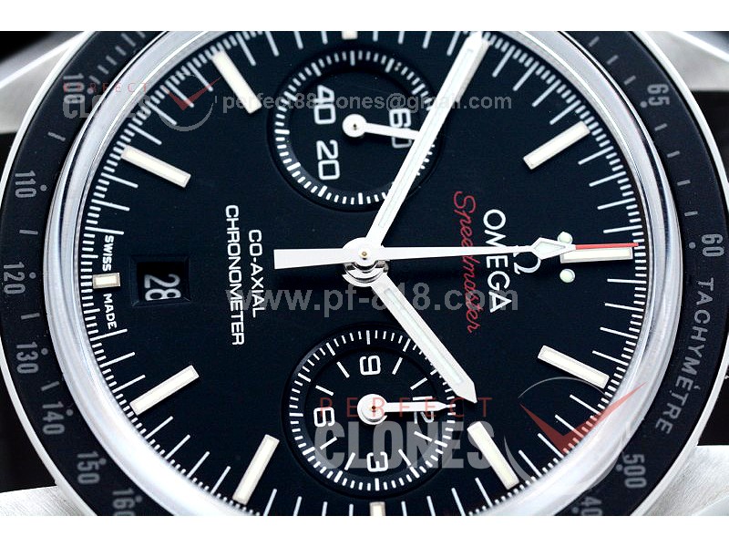 OMSP00712L Speedmaster SS/LE Black A-7750 Mod to Calibre 9300 Functions